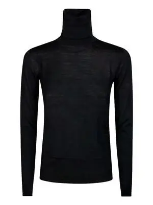 Max Mara Fine Knit Roll Neck Sweater - Black