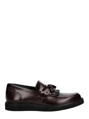 FRED PERRY Fred Perry Burgundy Leather Tassel Detail Loafers