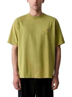 Drole De Monsieur Esquisse Slogan-print T-shirt Green