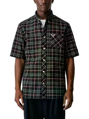 Fred Perry Tartan-check Button-down Shirt - Blue
