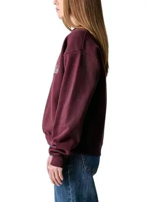 SPORTY & RICH Syracuse Embroidered Crewneck Sweatshirt - Red