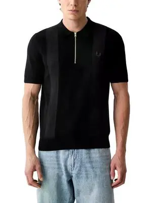 Fred Perry Zip-fastening Polo Shirt - Black