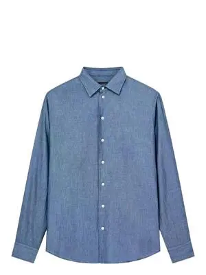 Emporio Armani Long-sleeve Cotton Shirt - Blue