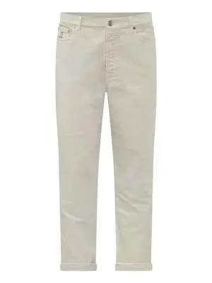 Brunello Cucinelli Logo Patch Trousers - Neutrals