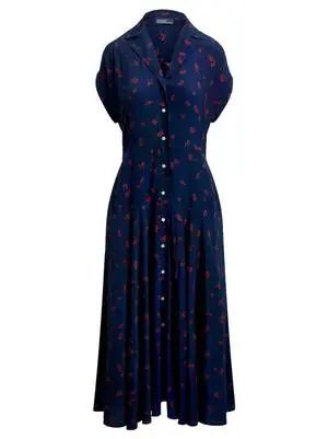 Polo Ralph Lauren Dakota Floral Print Midi Dress - Blue