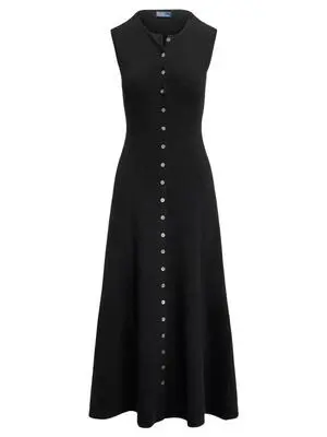 Polo Ralph Lauren Sleeveless Buttoned Midi Dress - Black