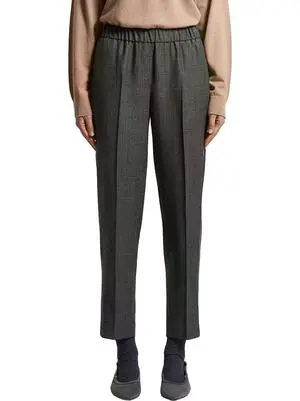 Peserico Check-pattern Elasticated-waist Trousers - Grey