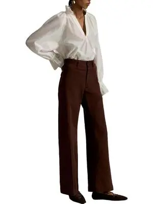 Polo Ralph Lauren Ruffled Split-placket Blouse - White