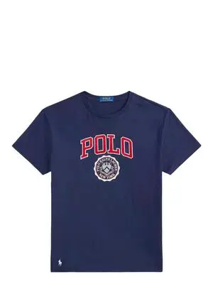 Polo Ralph Lauren Logo-print Flocked T-shirt - Blue