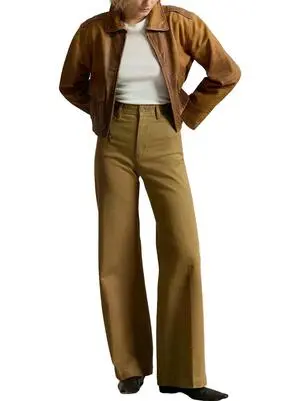 Polo Ralph Lauren Distressed Cropped Leather Jacket - Brown