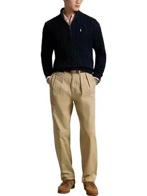 Polo Ralph Lauren Cable-knit Quarter-zip Sweater - Blue