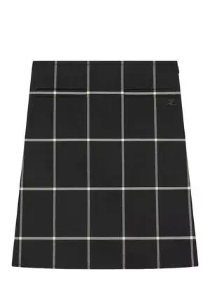 COURREGES Checked A-line Midi Skirt - Black
