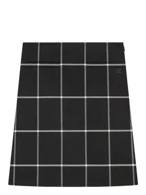 COURREGES Courrèges Checked A-Line Midi Skirt