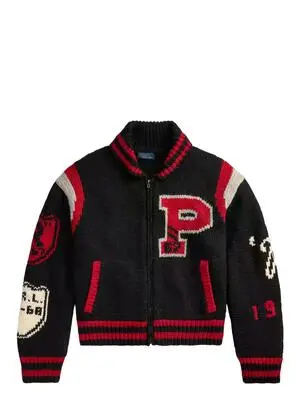 Polo Ralph Lauren Intarsia-knit Zip Jacket - Black