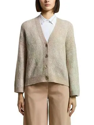 Peserico Sequin-embellished Cable-knit Cardigan - Neutrals