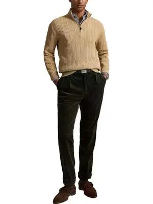 Polo Ralph Lauren Cable Knit Quarter-zip Sweater - Neutrals