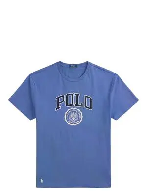 Polo Ralph Lauren Logo-flocked Crest-print T-shirt - Blue