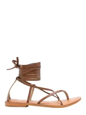 FUSION Wrap-around Strappy Sandals - Brown