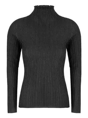 Fabiana Filippi Ribbed Metallic-thread Sweater - Black