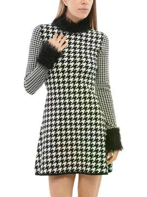 Viktor & Rolf Houndstooth Thread-detail Mini Dress - Black