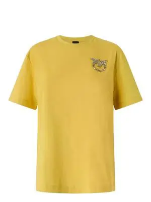 Pinko Love Birds Crystal-embellished T-shirt - Yellow