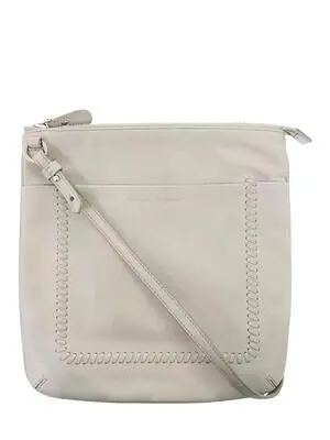 FERRAGAMO Leather Whipstitch Crossbody Bag - Grey