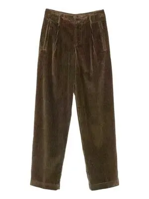 Etro Pleated Corduroy Texture Trousers - Brown