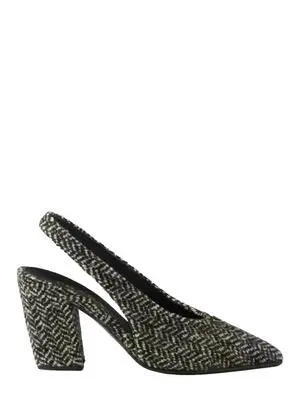 Prada Chevron Slingback Pumps - Black