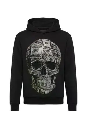 Philipp Plein Crystal-embellished Skull Hoodie - Black
