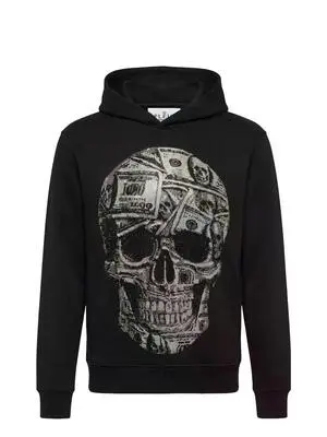 Philipp Plein Crystal-embellished Skull Hoodie - Black