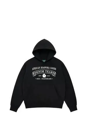 DENIM TEARS Adg Logo-print Hoodie - Black