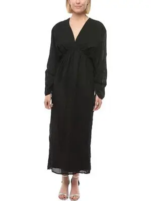 HERSKIND Ryan V-neck Midi Dress - Black