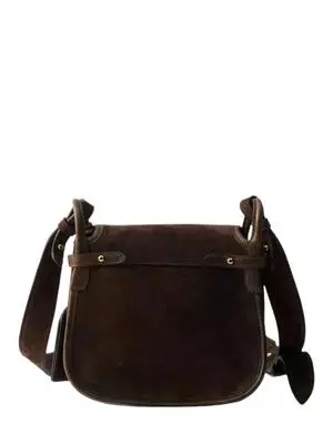 Prada Prada Corsaire Suede Mini Shoulder Bag Brown