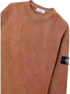 Stone Island Logo-patch Crew Neck Sweater - Brown