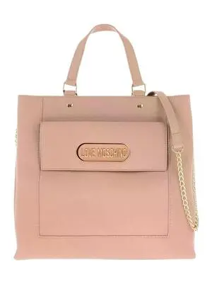 Moschino Logo Plaque Tote Bag - Neutrals