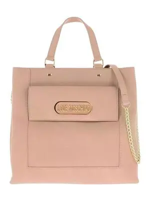 Moschino Logo Plaque Tote Bag - Neutrals