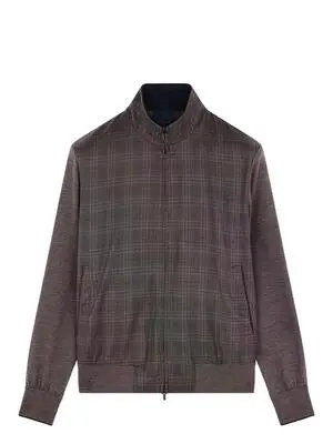 Paul & Shark Checked Wool Lightweight Jacket - Brown