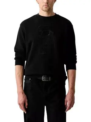 Karl Lagerfeld Ikonik Karl Embroidered Sweater - Black