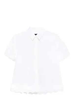 Simone Rocha Scalloped Hem Puff-sleeve Shirt - White