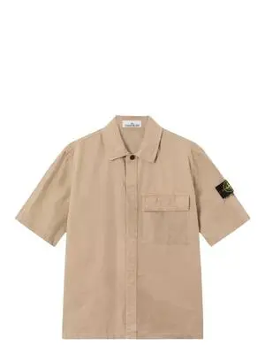 STONE ISLAND Logo-patch Short-sleeve Shirt