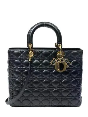 Dior Lady Dior Large Tote Bag Black