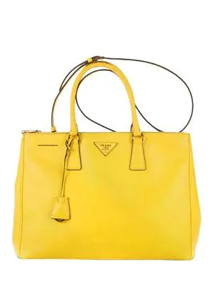 Prada Prada Galleria Double-Zip Tote Bag Yellow