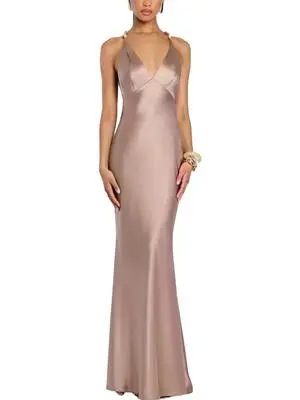 Retrofete Safie Beaded-strap Maxi Dress - Brown