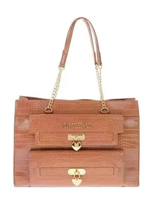 Moschino Crocodile-effect Love Tote Bag - Brown