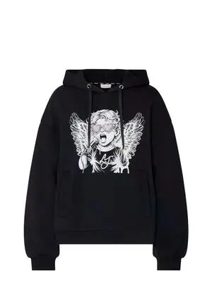 Liu Jo Graphic Print Hooded Sweatshirt - Black
