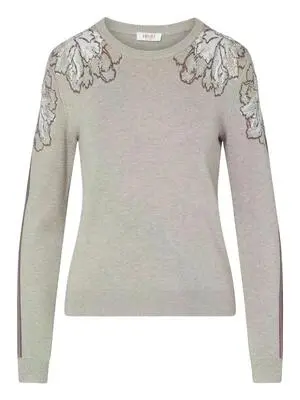 Liu Jo Jacquard Floral Sweater - Neutrals
