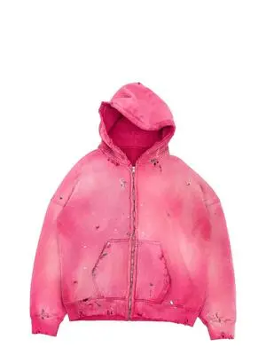 MOOJI MOOJI Distressed Paint-Splatter Hoodie
