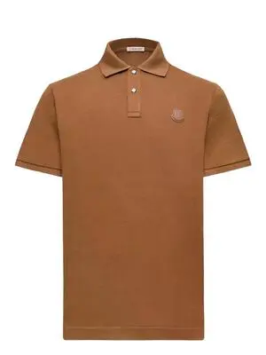 Moncler Logo-patch Short-sleeve Polo Shirt - Brown