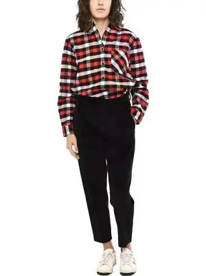 Woolrich Pleated Ribbed Trousers - Black