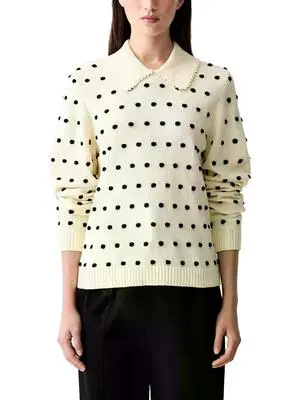 Stine Goya Polka-dot Pom-pom Sweater - Neutrals